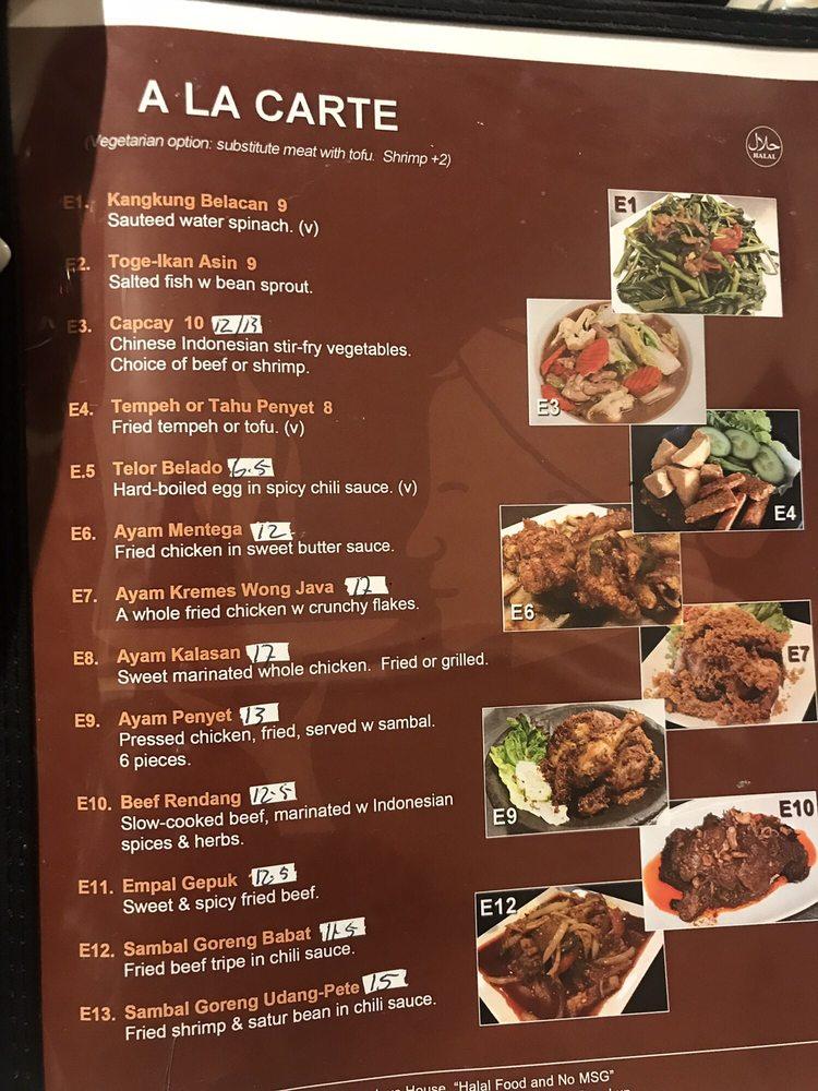 Menu at Wayang Restaurant Halal, Alhambra
