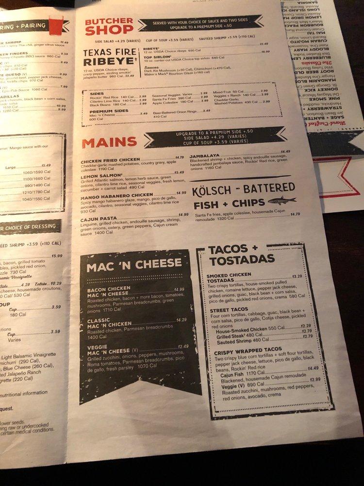 Menu at Rock Bottom Restaurant & Brewery, Bethesda, Norfolk Ave
