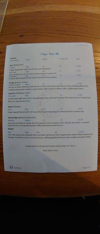 Menu at The Malling Jug pub & bar, West Malling