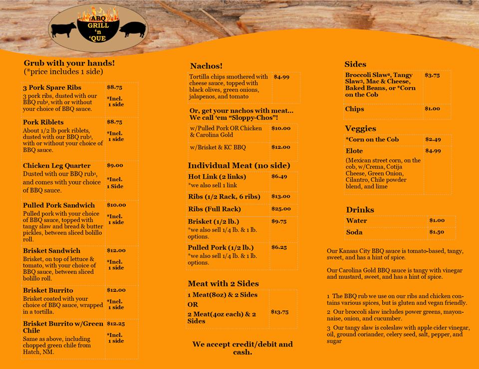 Menu at The Tap pub & bar, Albuquerque
