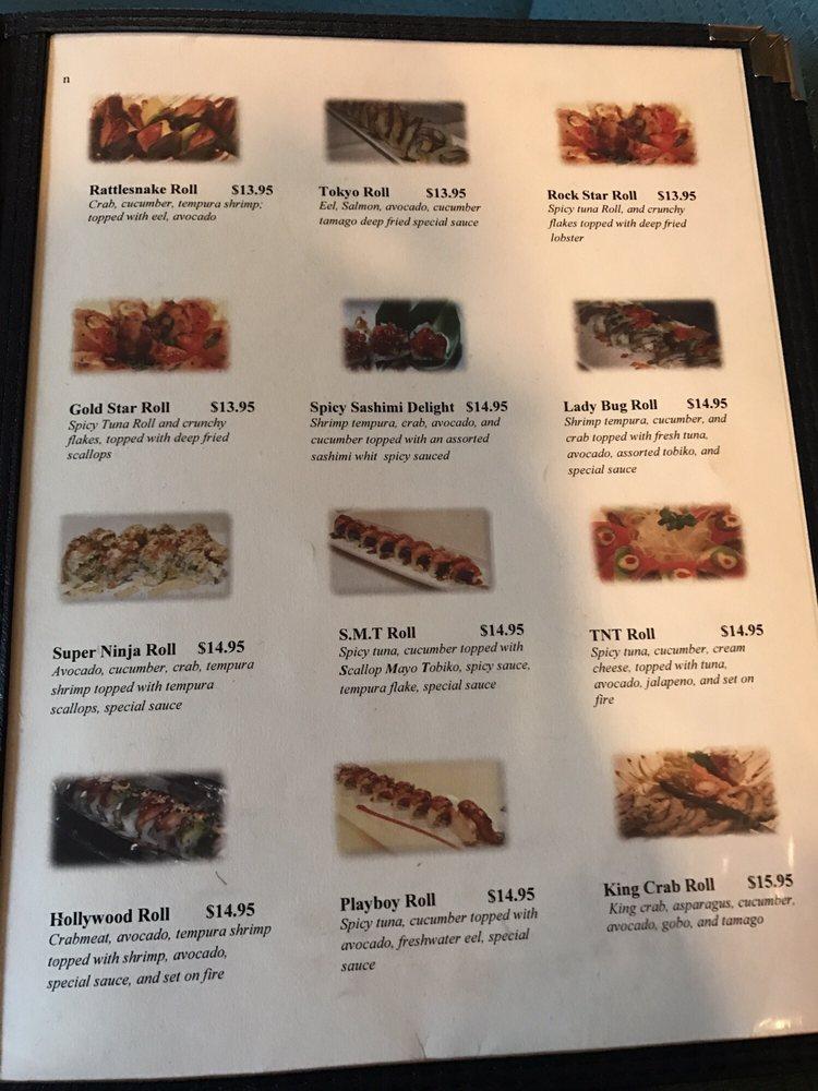 Menu at Tokyo Seoul restaurant, Pullman