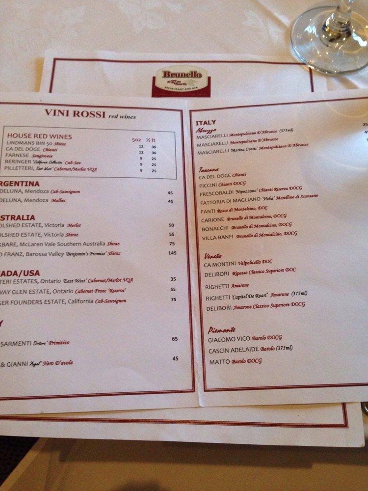 Menu at Brunello At 27 On Fourth restaurant, Collingwood