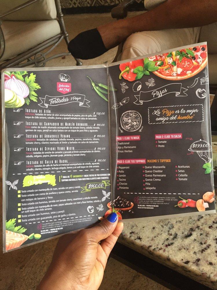 Menu at Living Garden Bar, Playa del Carmen
