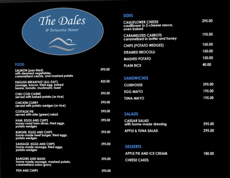 Carta de The Dales at Terracotta Manor, Cebú
