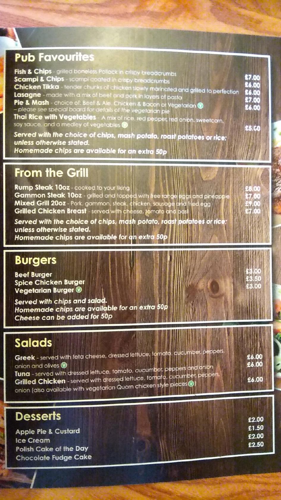 Menu at The Stile Inn pub & bar, Wolverhampton