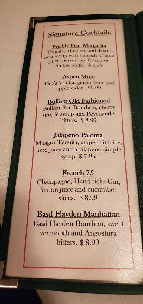 Menu at Aspen Restaurant, Charter Township of Clinton