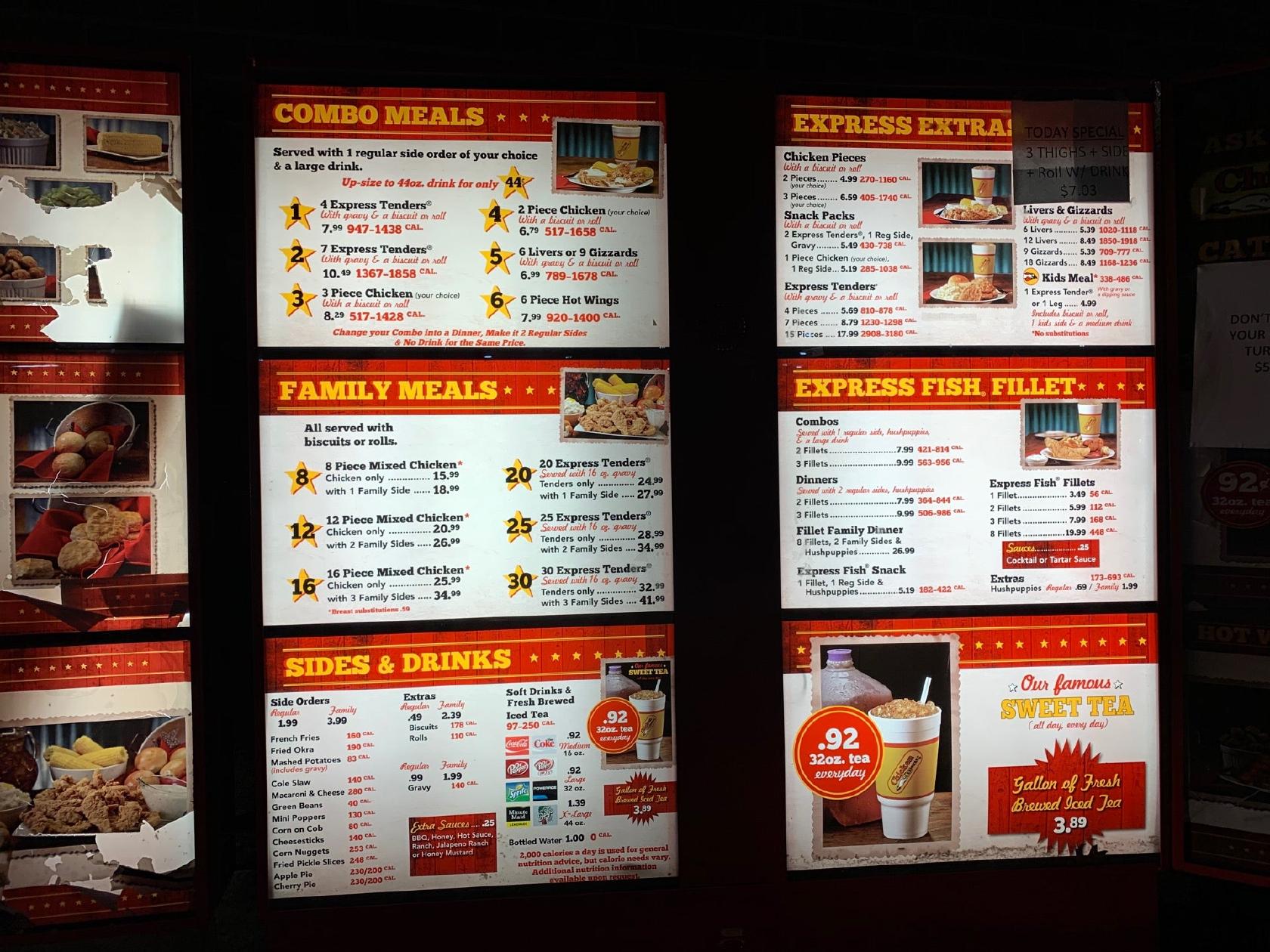 Menu at Chicken Express restaurant, Frisco, Custer Rd