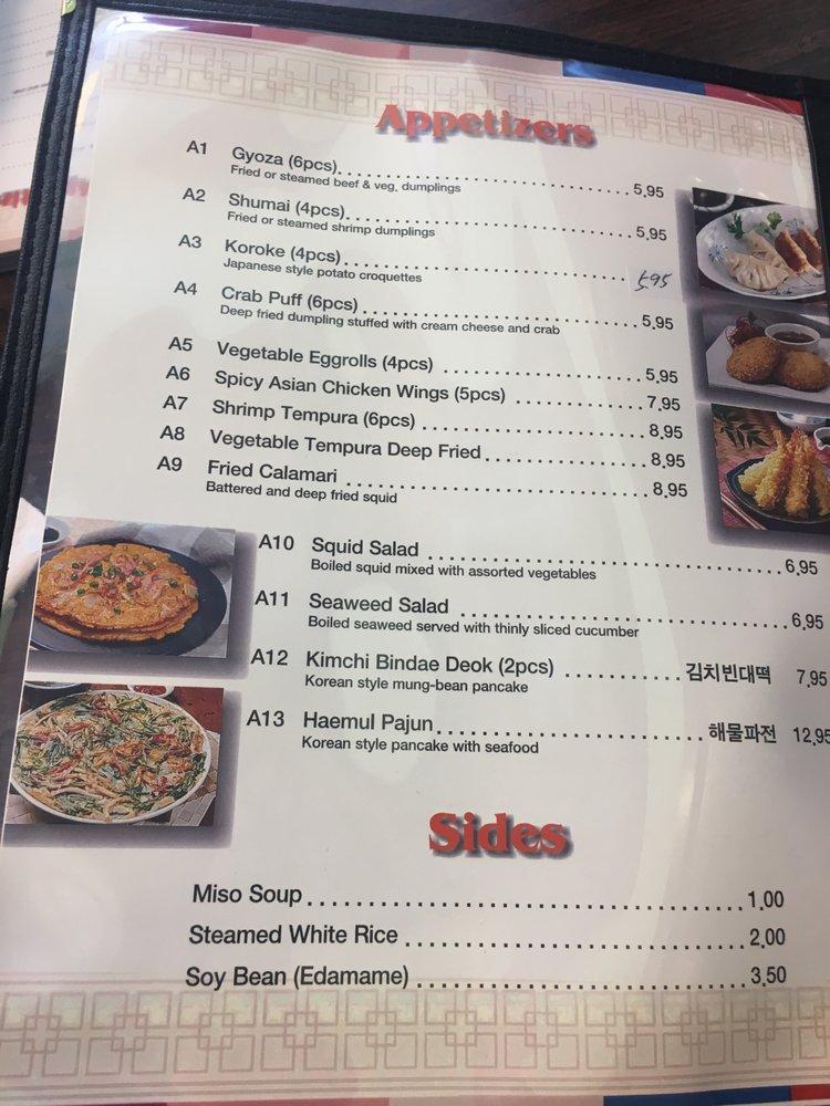 Menu at KOGI Korean BBQ, Tucson