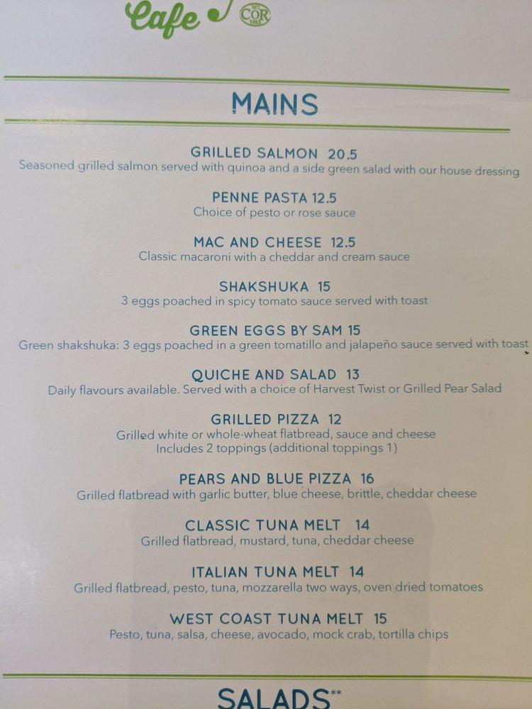 Menu at Pantry cafe, Toronto, Bathurst St