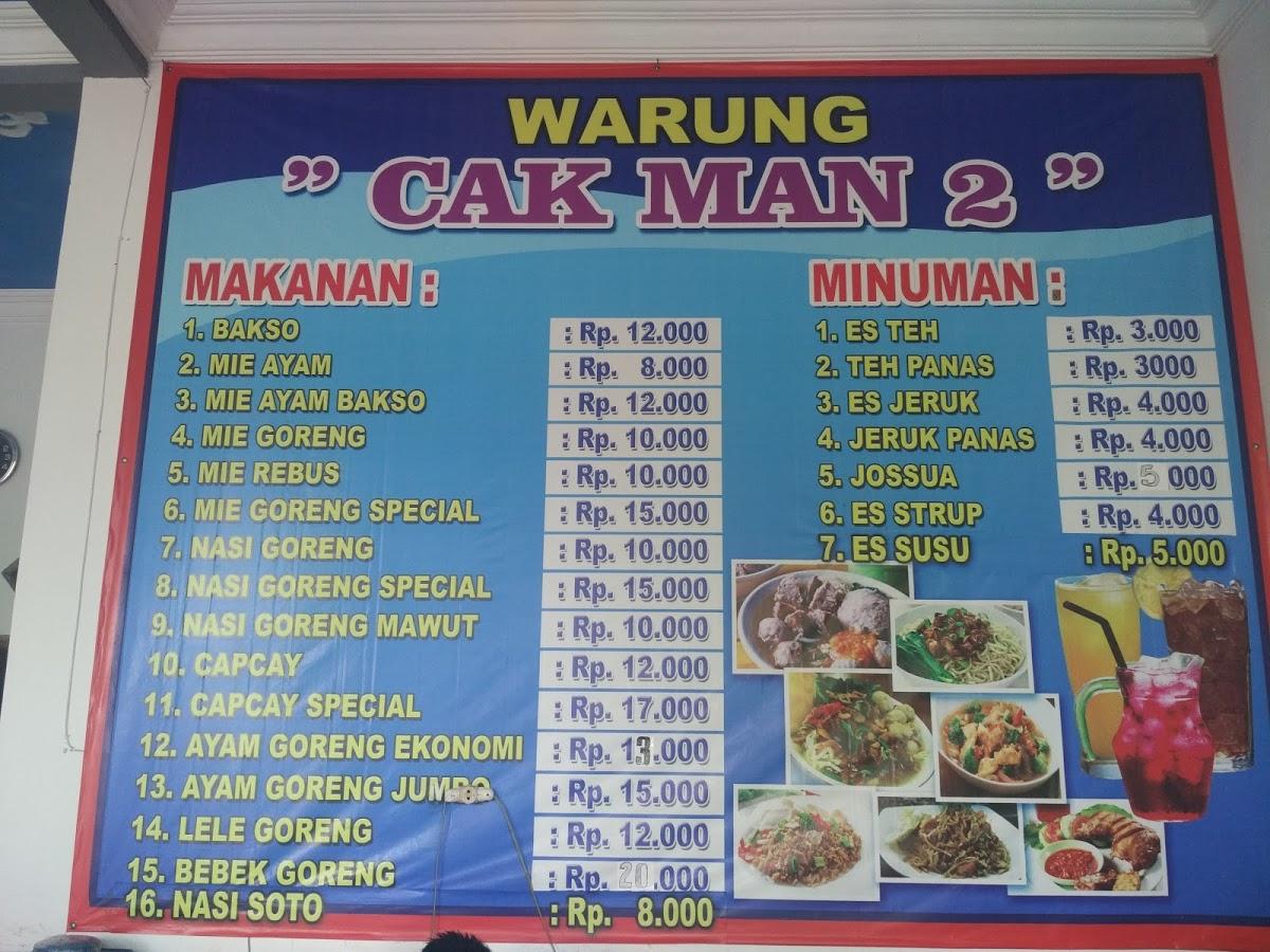 Menu at WARUNG CAK MAN 2 restaurant, Kalimo'ok