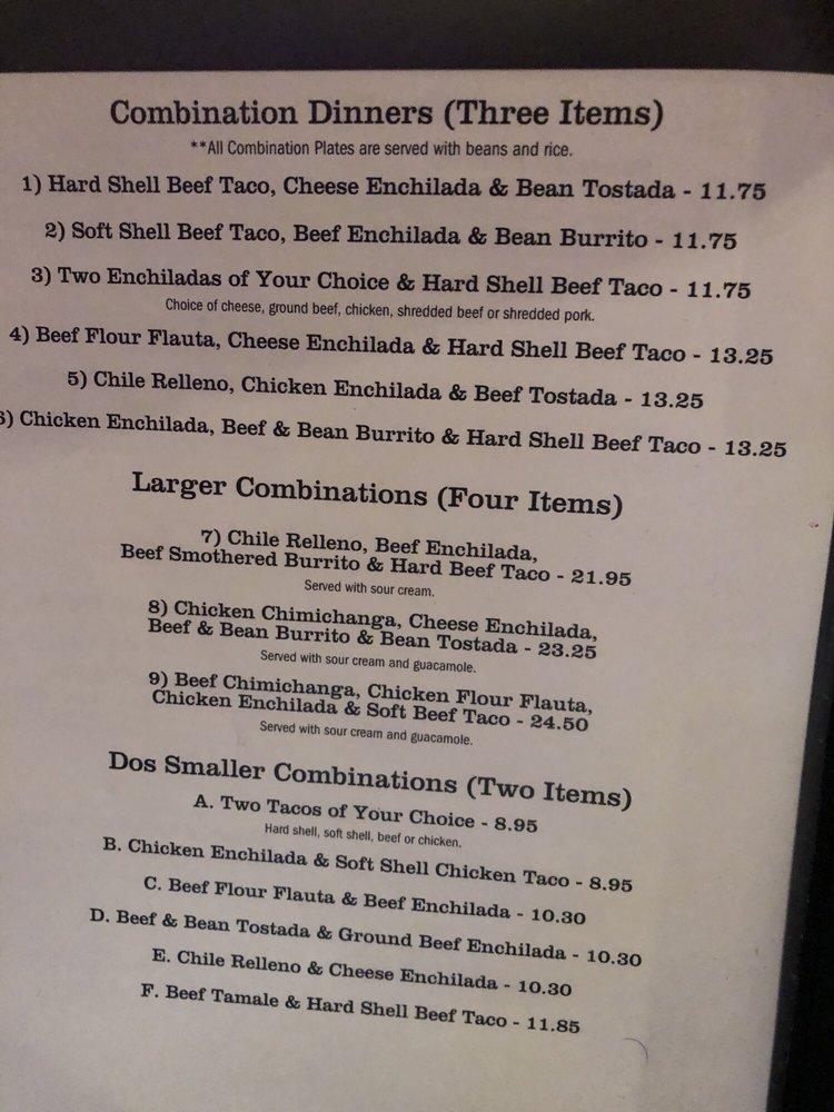 Menu at Dos Machos Mexican Restaurant, Billings