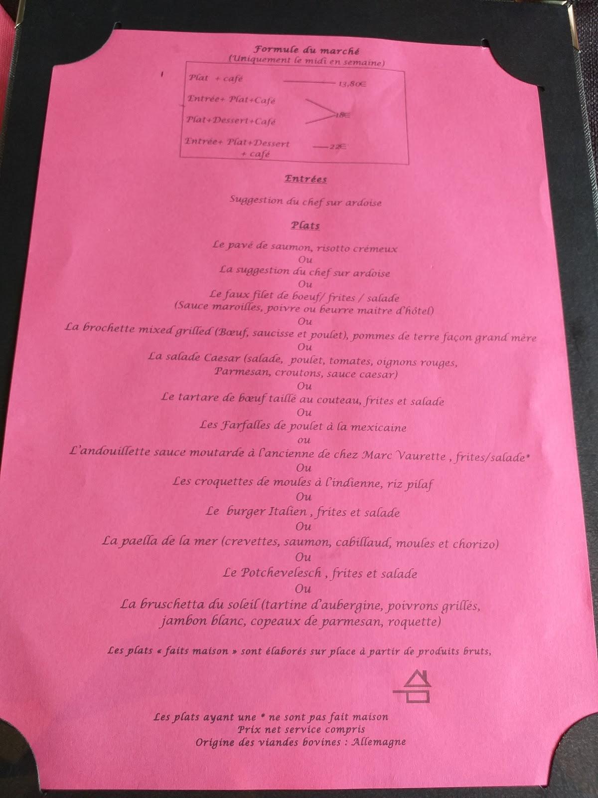 Menu au Le Péché Gourmand restaurant, Arras