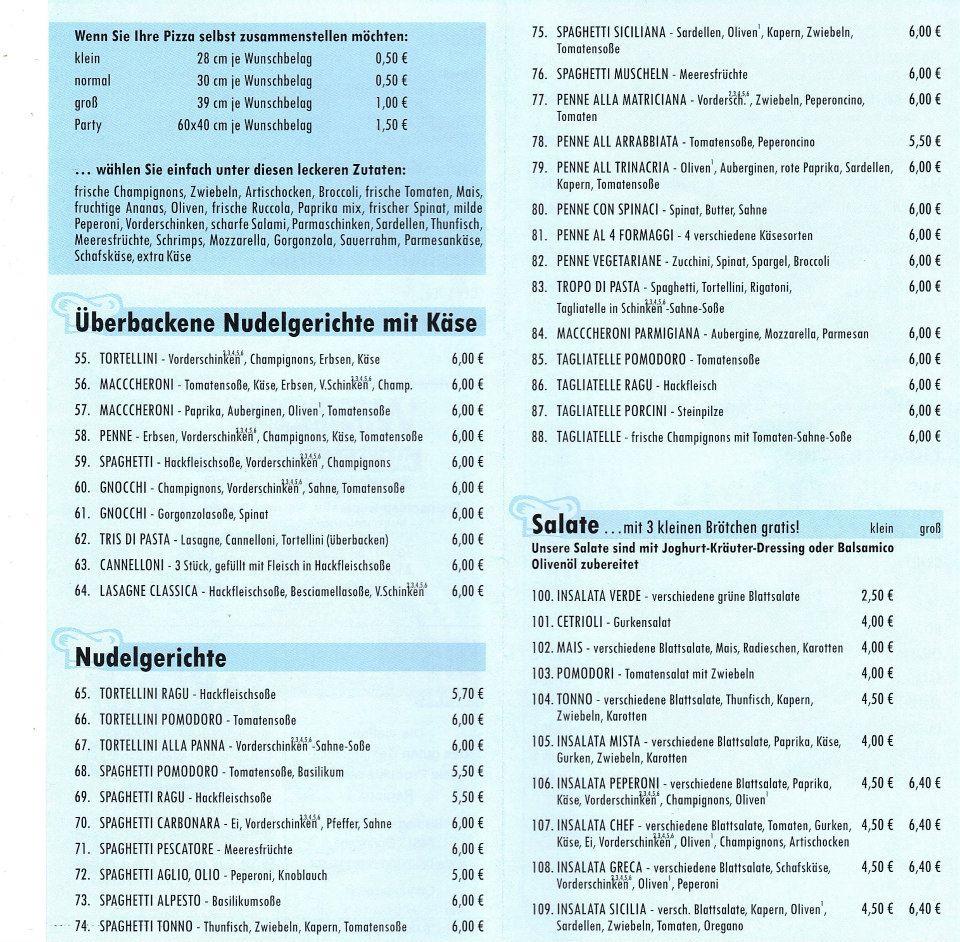 Speisekarte von Mano Pizza, Öhringen