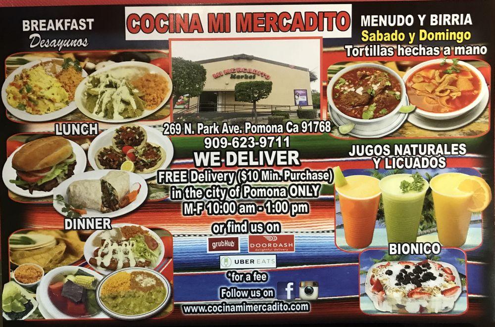 Menu at Mi Mercadito Market pub & bar, Pomona