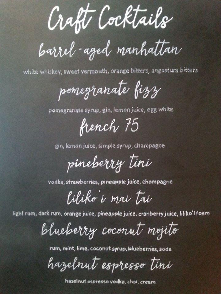 Menu at Social Craft Cocktail Catering, Bend
