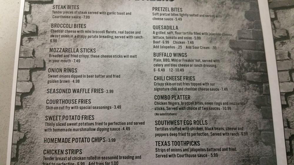 Menu at Courthouse Pub, Mason