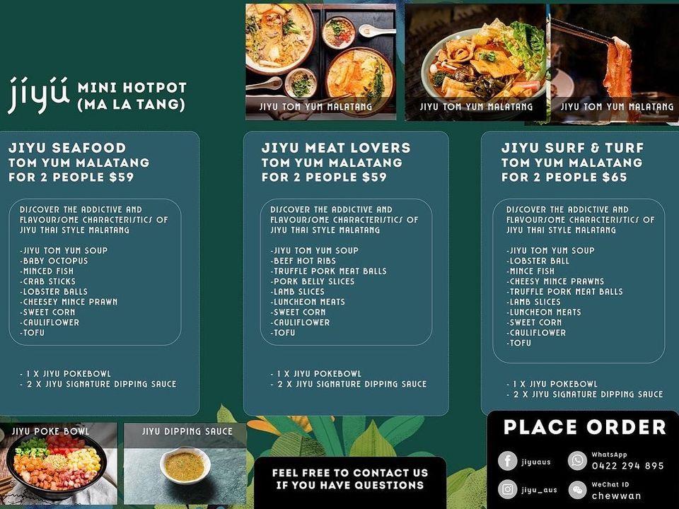 Carta del restaurante Jiyu Seafood Hotpot, Melbourne