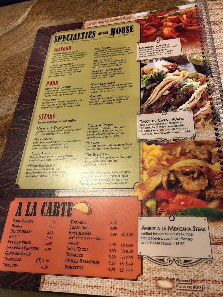 Menu at Rodeo Grande restaurant, Roanoke