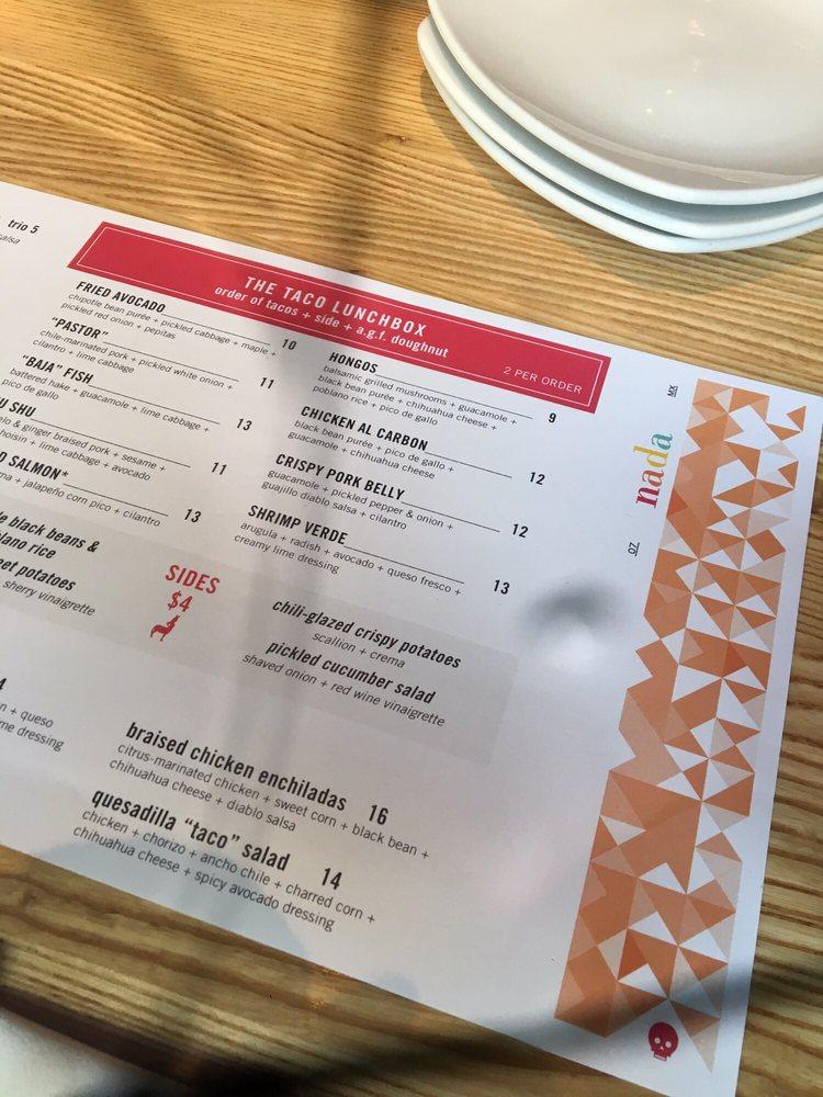 Menu at Nada pub & bar, Indianapolis