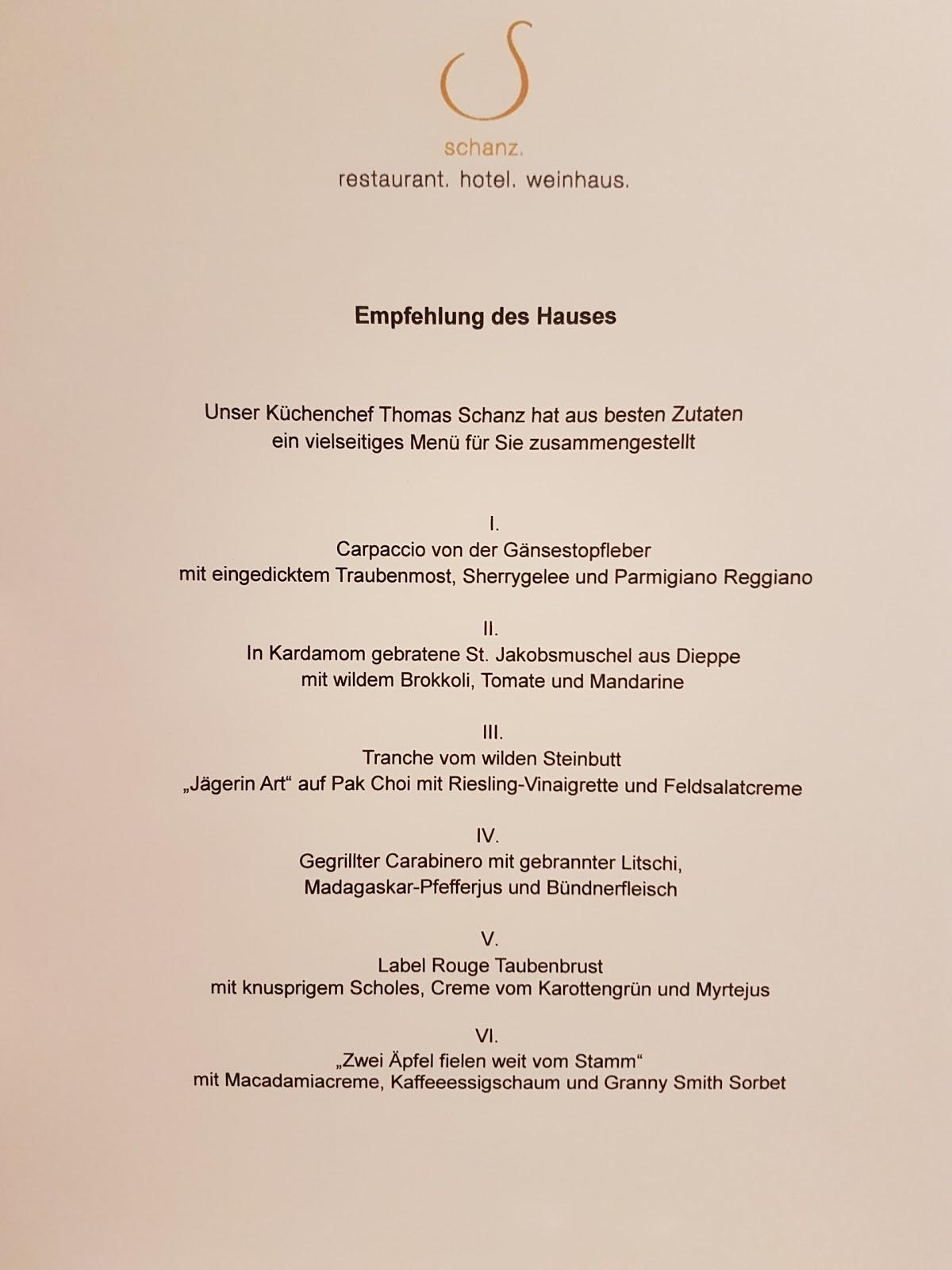 Speisekarte von schanz. restaurant., Piesport, Bahnhofstraße 8A