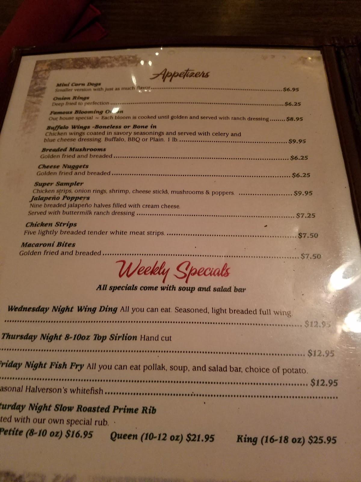 Menu at Buskey Bay Resort pub & bar, Iron River