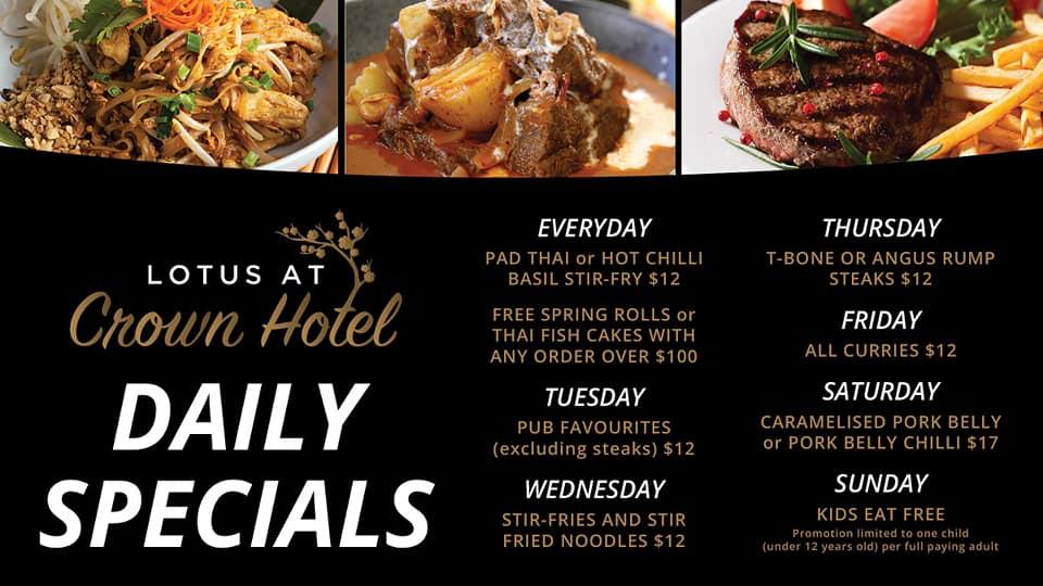 Menu at Crown Hotel Revesby restaurant, Revesby