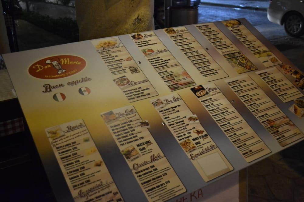 Menu at Don Mario pizzeria, Playa del Carmen, Av. 10 Calle 8 Esquina