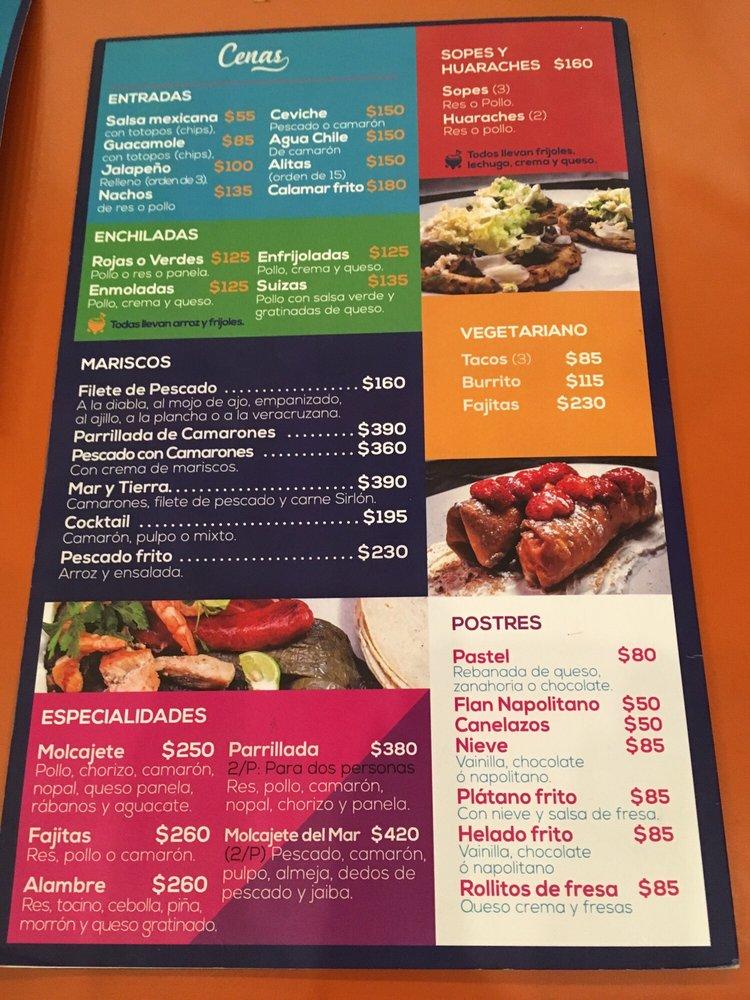 Carta del restaurante EL CALLEJON MEXICANO, Puerto Vallarta