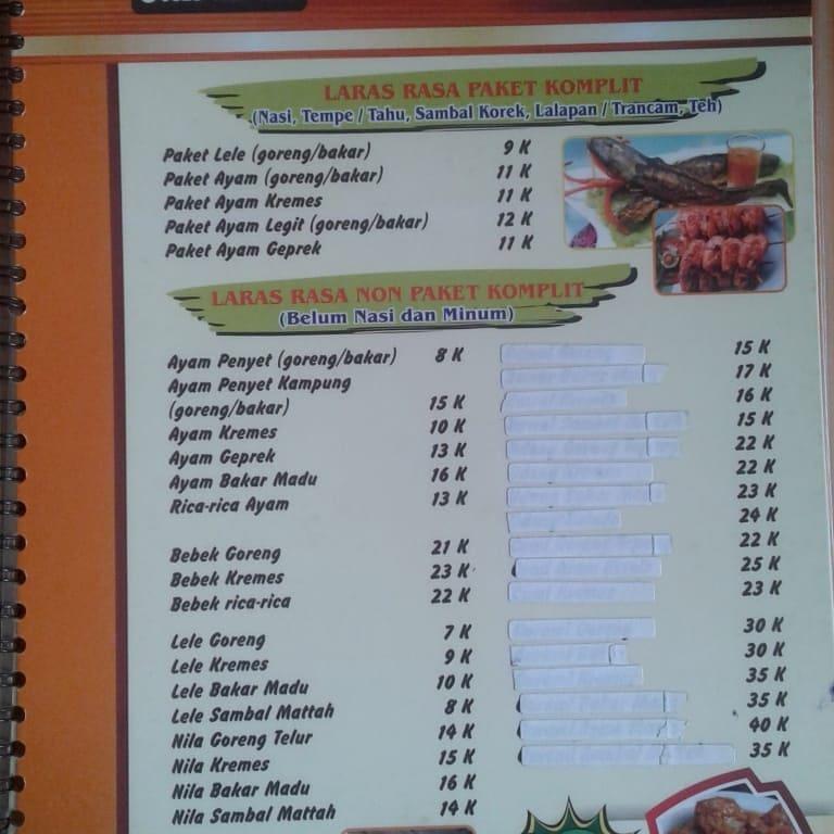 Menu at LARAS RASA RESTORAN restaurant, Banjarnegara