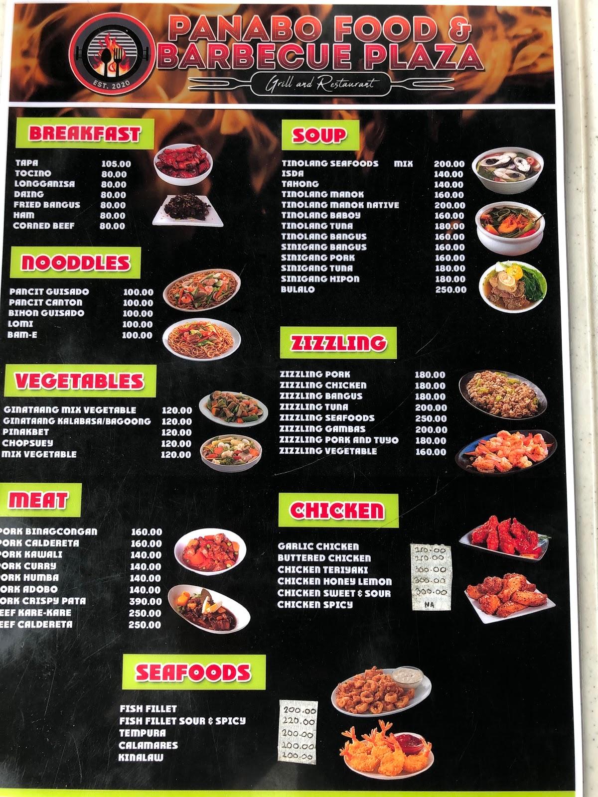 Menu at Panabo Food and Barbeque Plaza, Panabo
