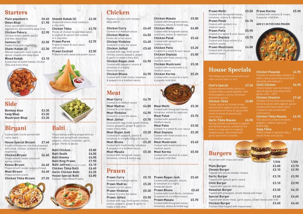 Menu at Hamzas Takeaway, Sheffield