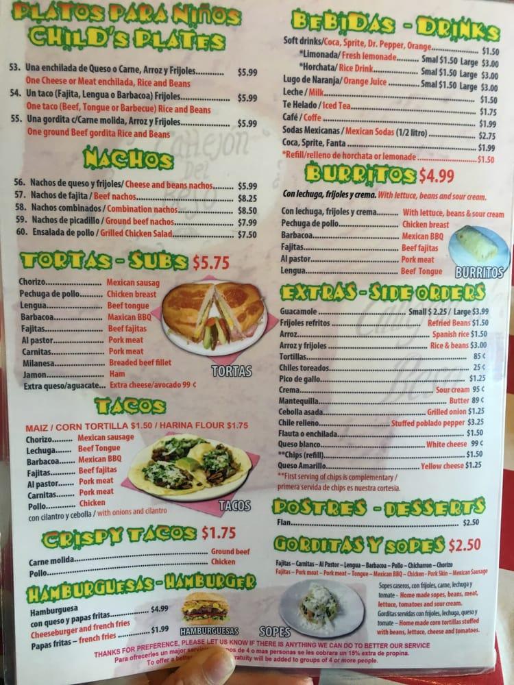Menu at Magdaleno's Restaurant, Irving