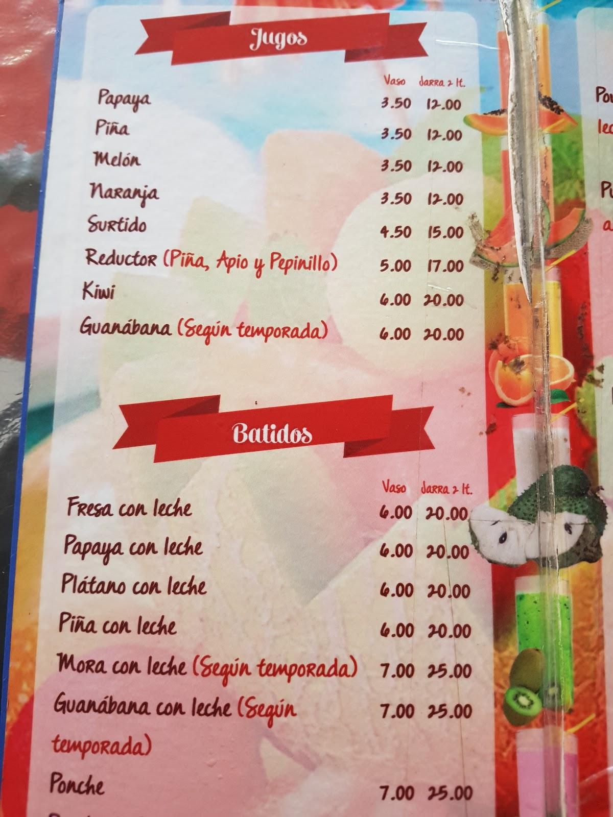 Carta de Restaurante Jugueria Disfruta, Sechura, San Martin 512