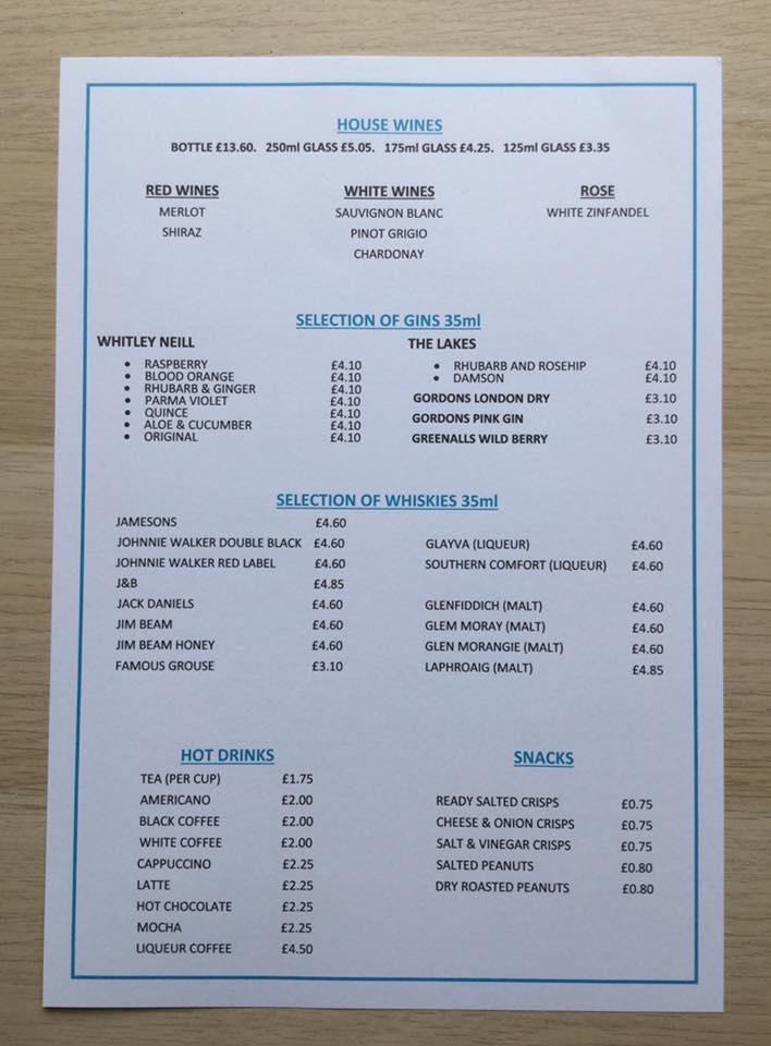 Menu at Milecastle Inn pub & bar, Haltwhistle