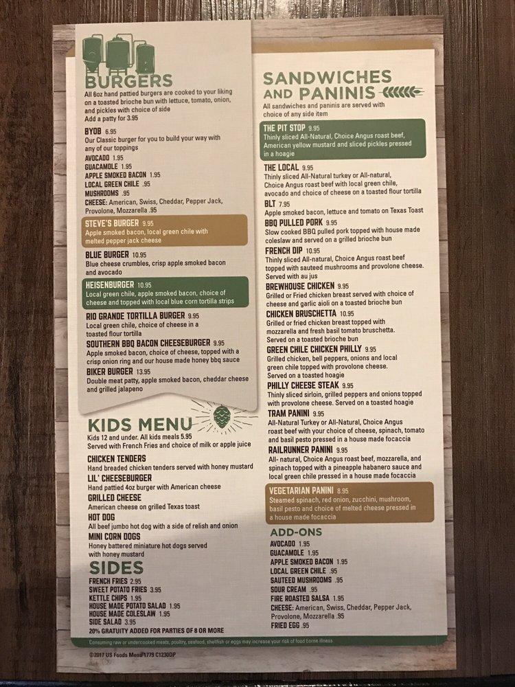Menu at The Local Brewhouse pub & bar, Rio Rancho, 300 Unser Blvd SE