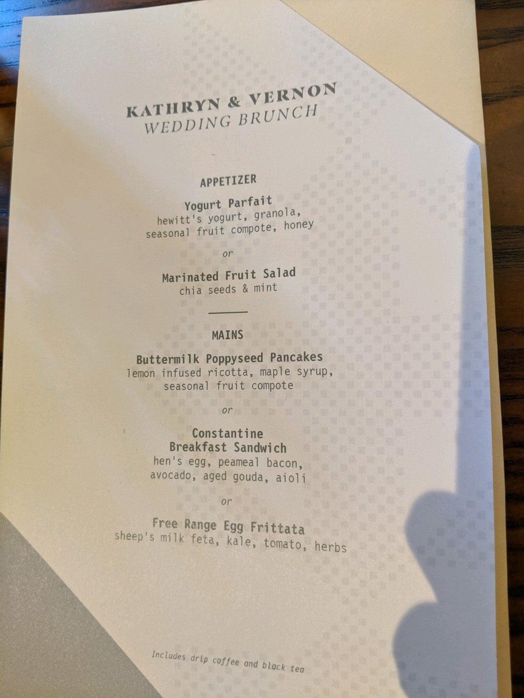 Menu at Constantine Toronto restaurant, Toronto