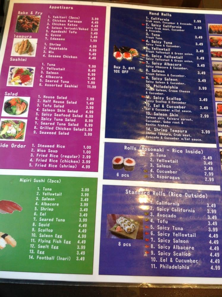 Menu at Ichizen Sushi and Japanese Cuisine restaurant, Poway, Poway Rd