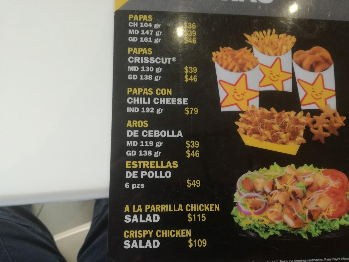 Carta del restaurante Carl's Jr., Ecatepec, Av Fortuna 334