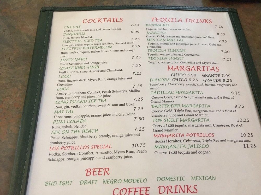 Menu at Los Potrillos restaurant, Everett