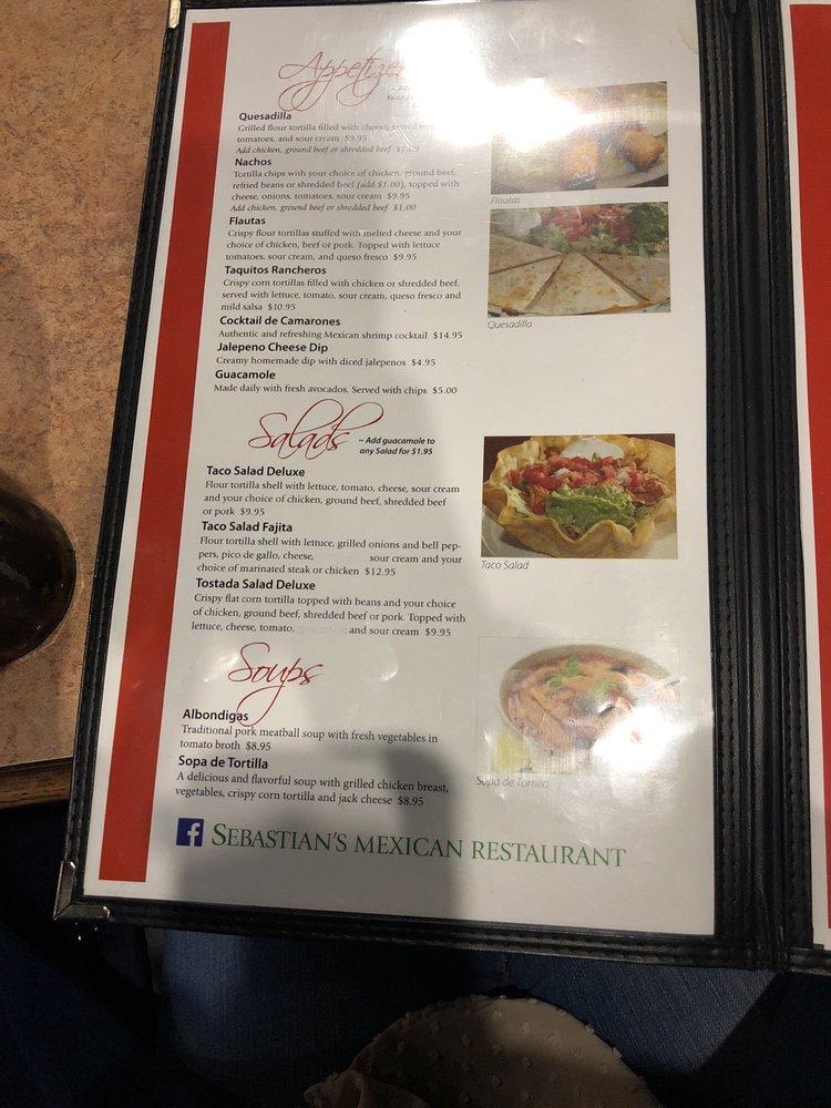 Menu at Sebastians Mexican Grill & Bar, Kirkland