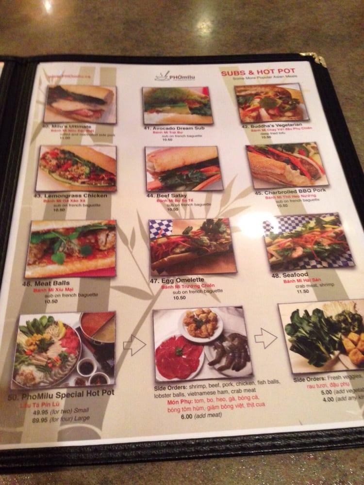 Menu at Milu Fresh Rolls & V-Subs(EAST) restaurant, Regina