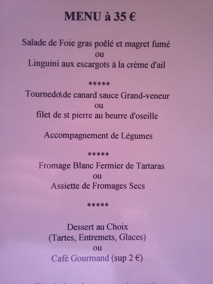 Menu au Le Relais de Bellevue restaurant, Mornant, Bellevue