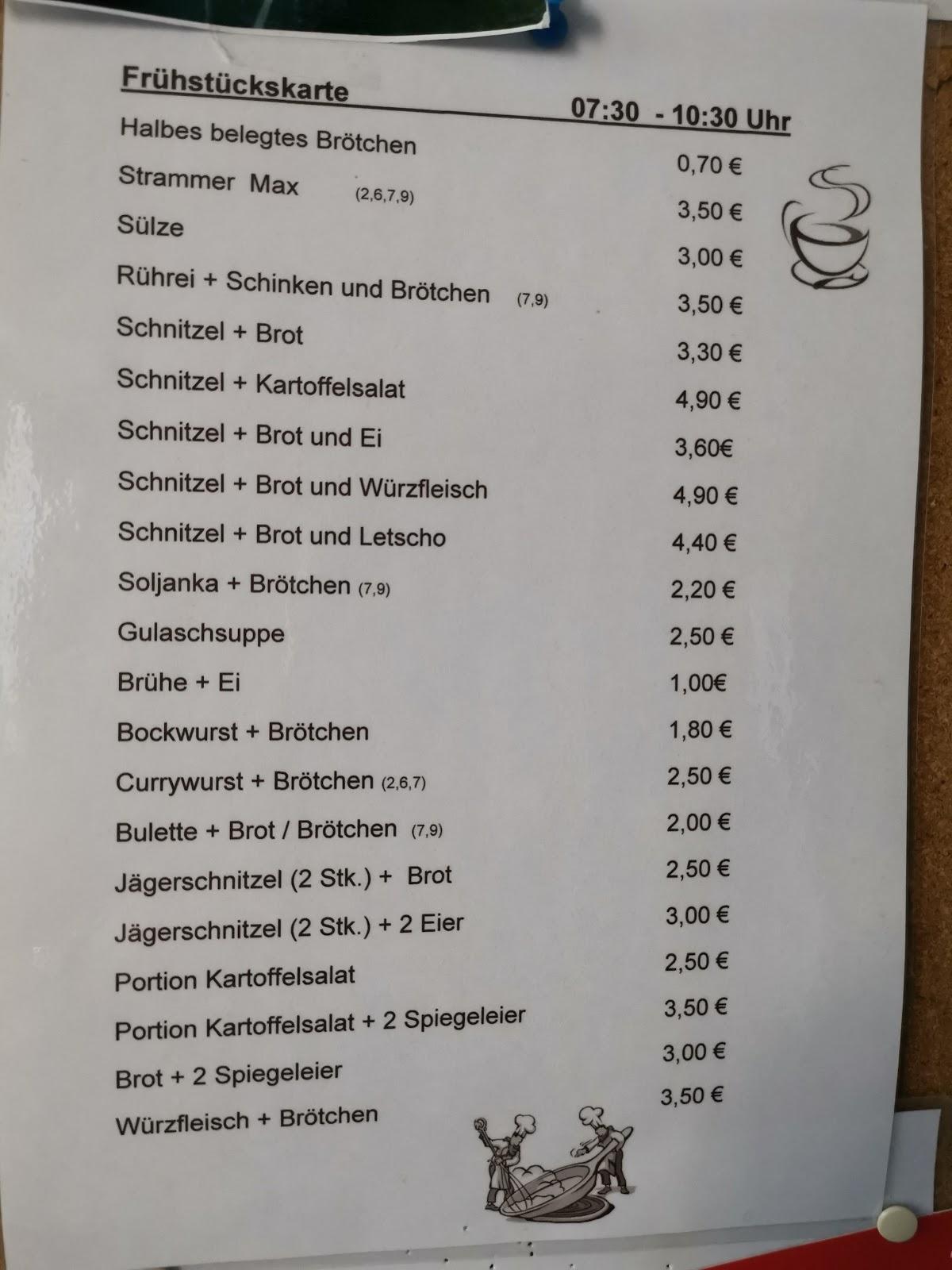 Menu at Kantine Renate Liese restaurant, Erfurt