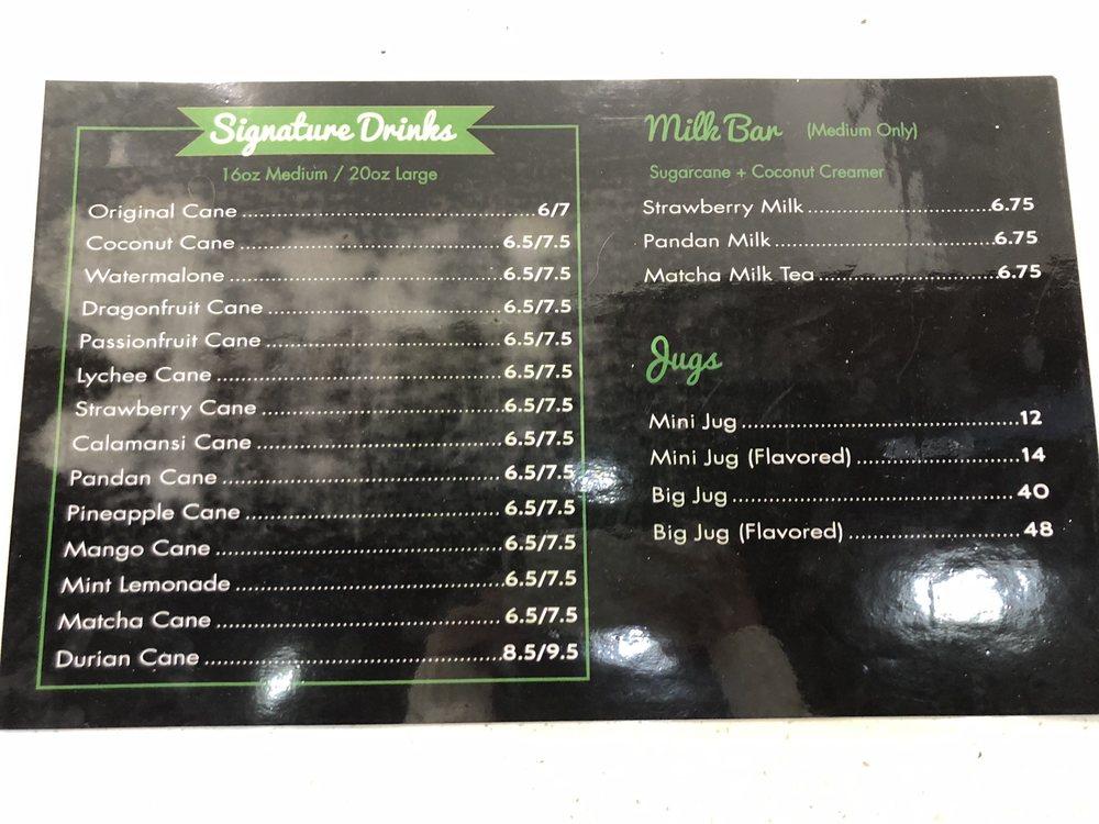 Menu at Sweet Grass Sugarcane Juice pub & bar, Long Beach
