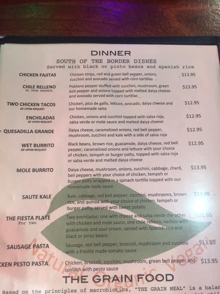 Menu at The Grain Café - Long Beach cafe, Long Beach
