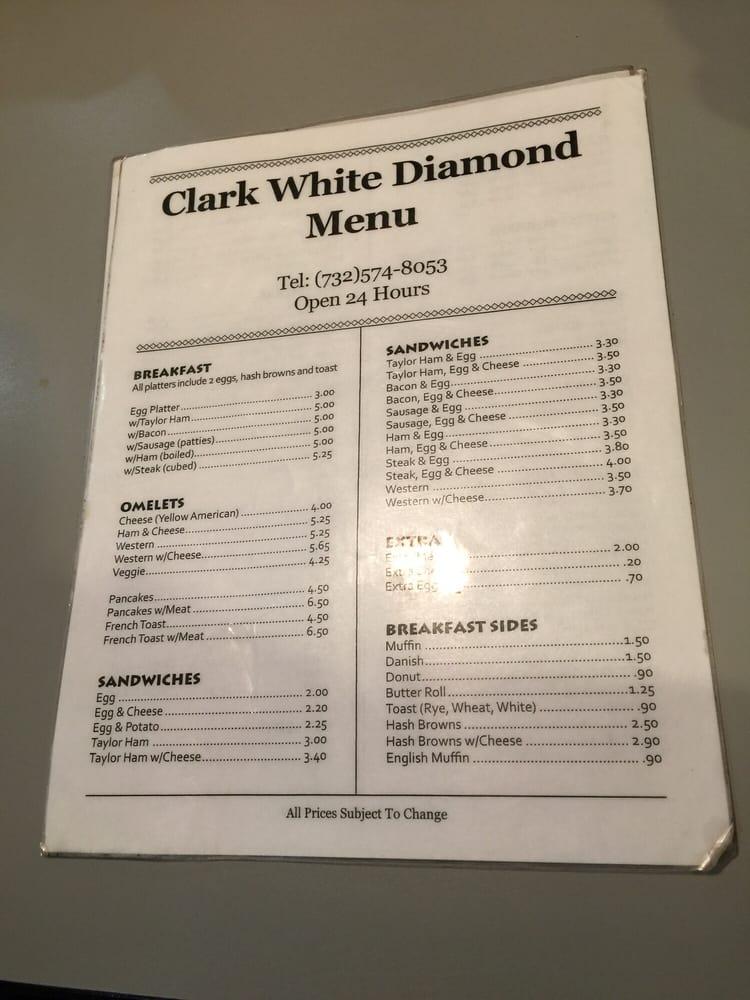 Menu at Clark White Diamond restaurant, Clark