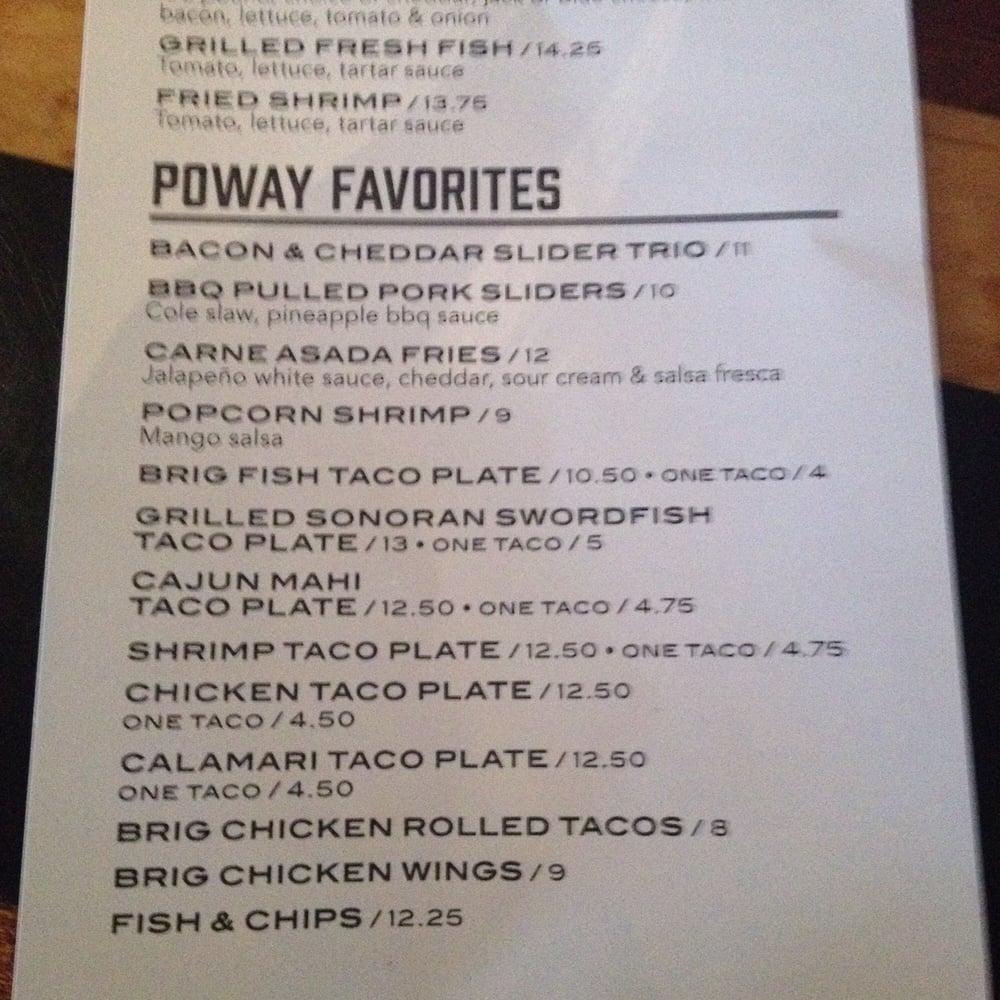 Menu at Brigantine Seafood & Oyster Bar, Poway, Poway Rd