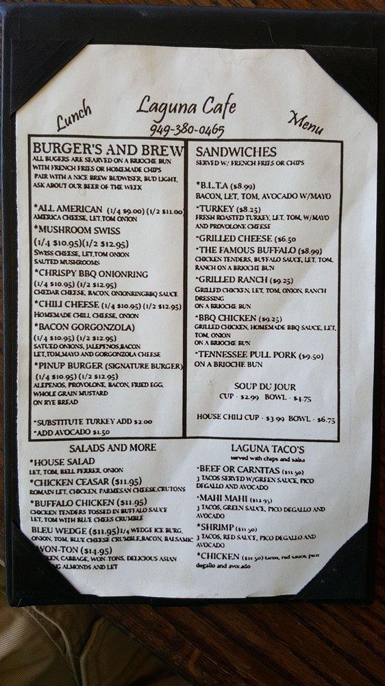 Menu at Laguna Cafe, Laguna Woods, Moulton Pkwy