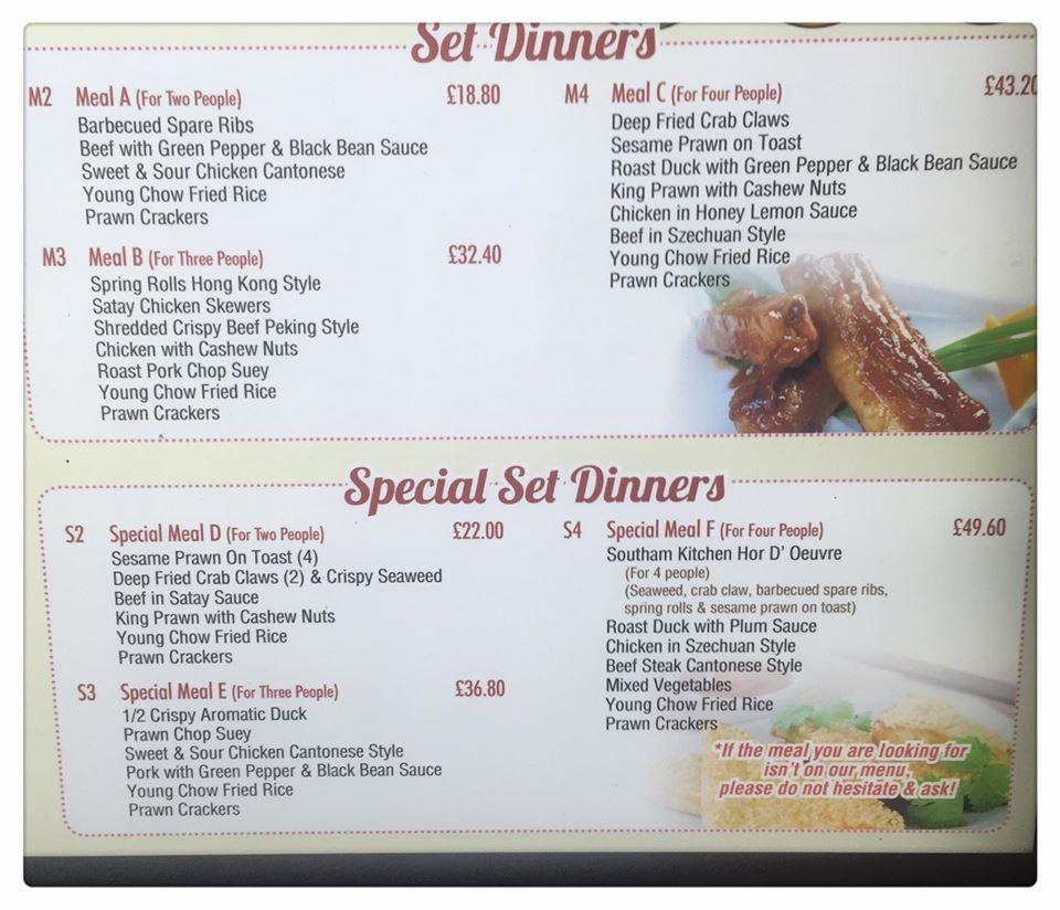 Menu at Southam Kitchen fast food, Southam