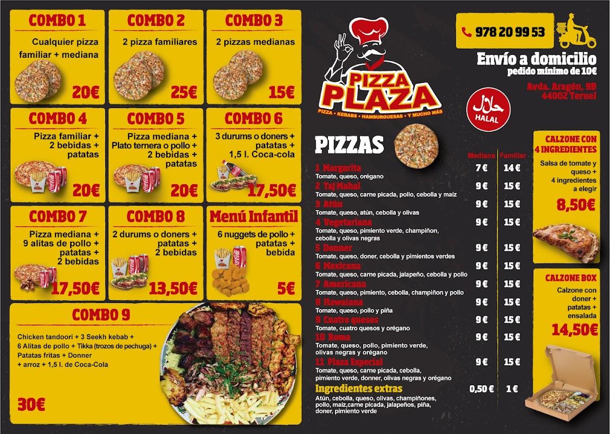 Carta del restaurante Pizza plaza, Haro, Av. del Aragón